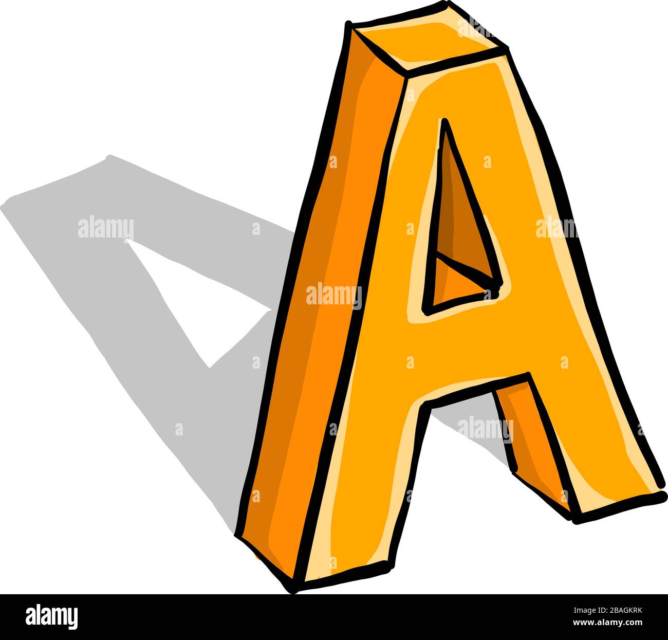 Letter A, illustration, vector on white background Stock Vector Image ...