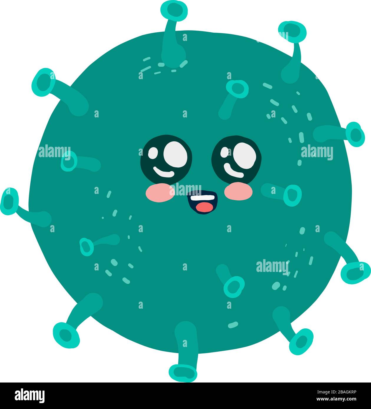 Cute coronavirus, illustration, vector on white background Stock Vector ...