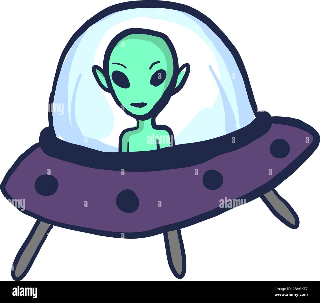 Cartoon alien fly in Cut Out Stock Images & Pictures - Alamy