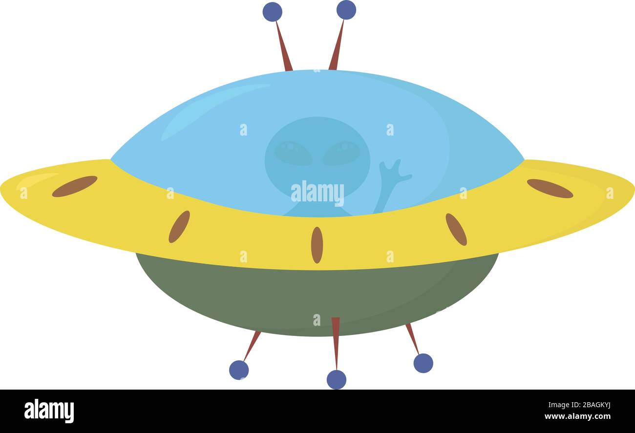 Alien green ufo on Cut Out Stock Images & Pictures - Alamy