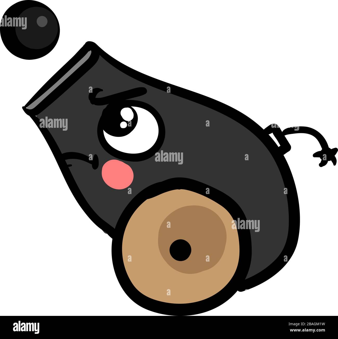 Angry cannon, illustration, vector on white background Stock Vector ...