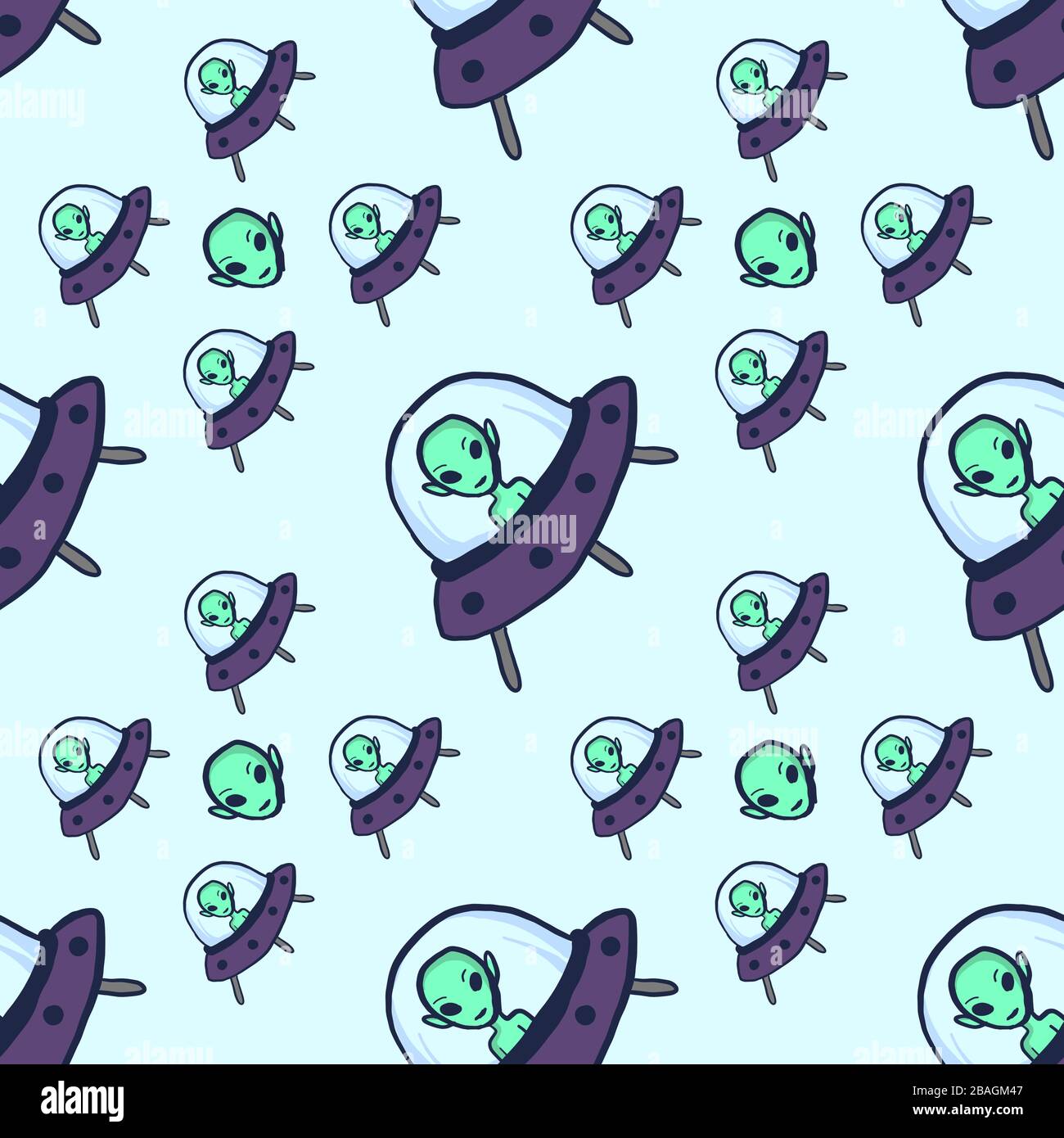 Aliens pattern, illustration, vector on white background Stock Vector ...