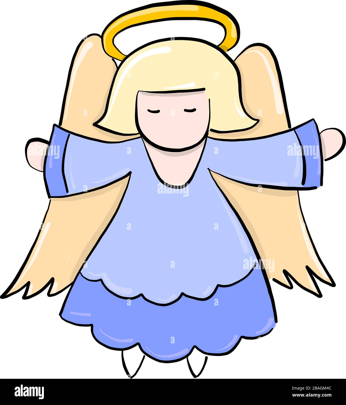 Angel in purple, illustration, vector on white background Stock Vector ...