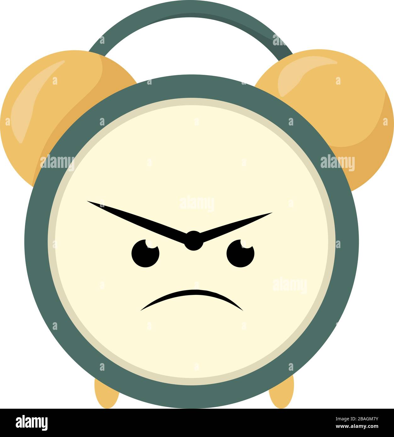 Angry clock, illustration, vector on white background Stock Vector ...