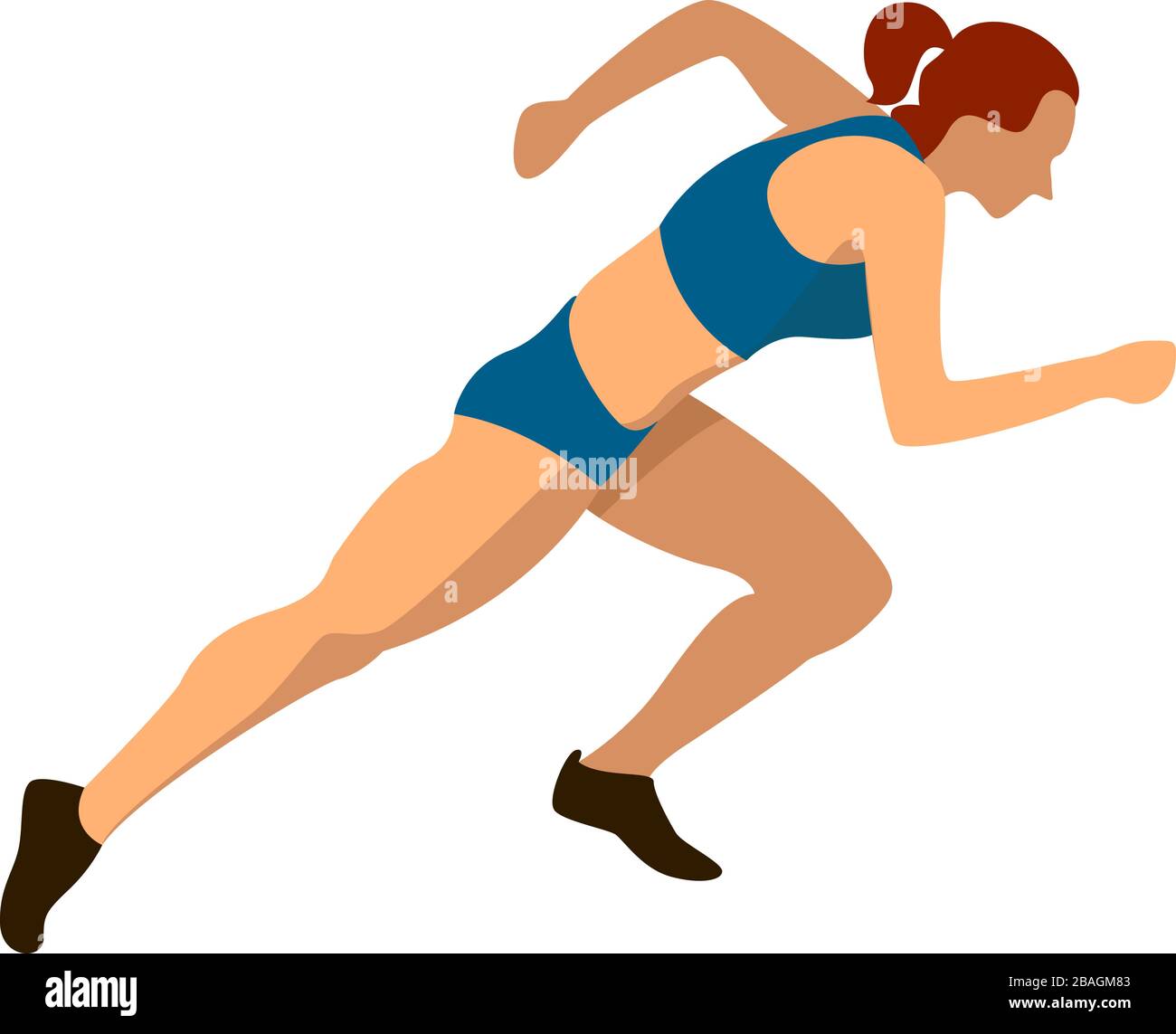Woman running, illustration, vector on white background Stock Vector ...
