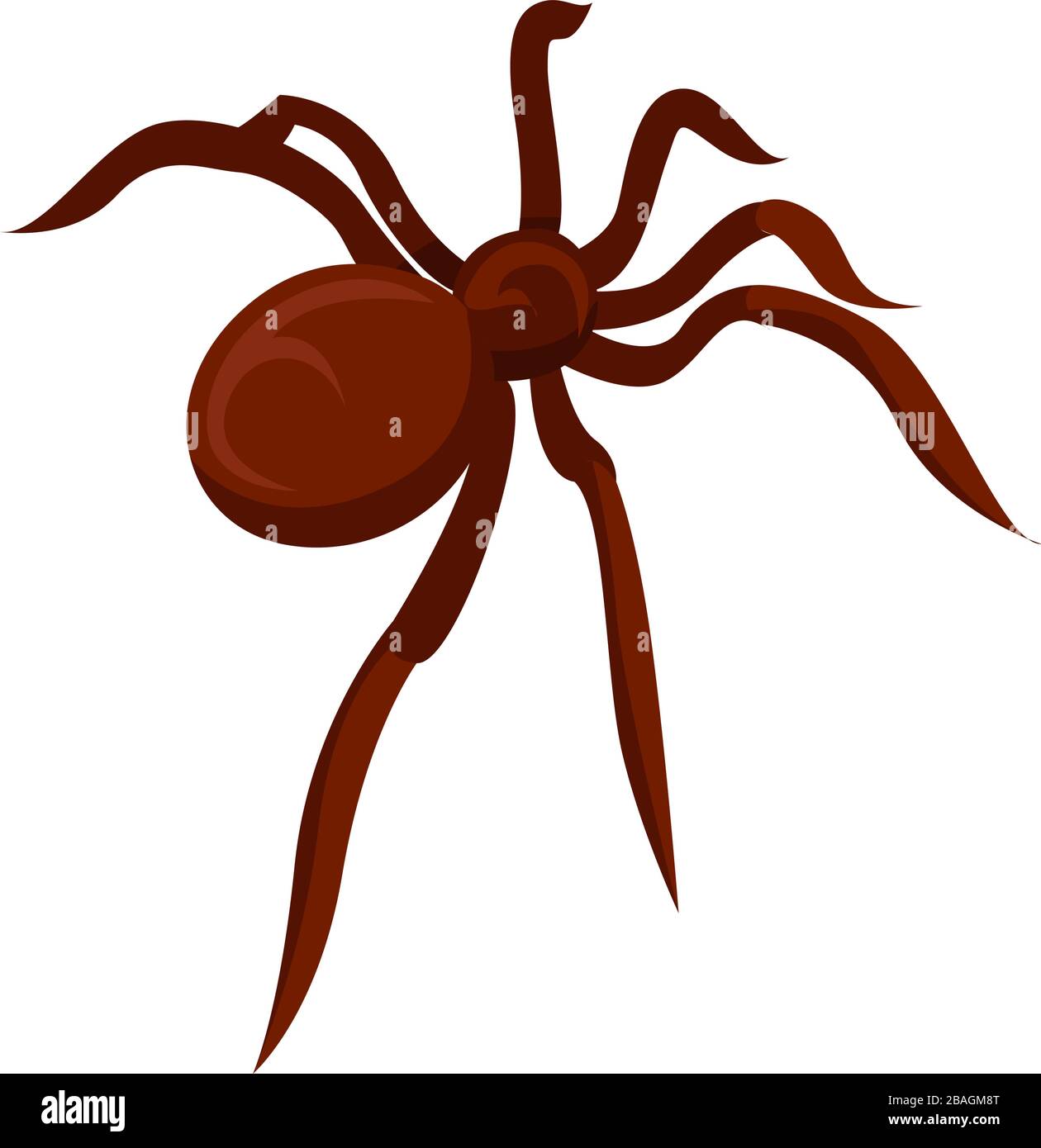 Big brown spider, illustration, vector on white background Stock Vector ...