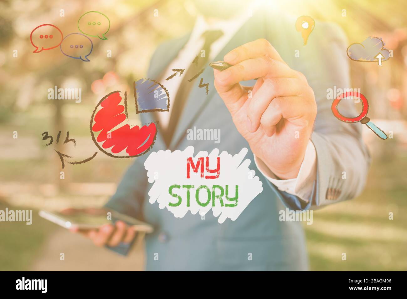 Conceptual hand writing showing My Story. Concept meaning the things or ...