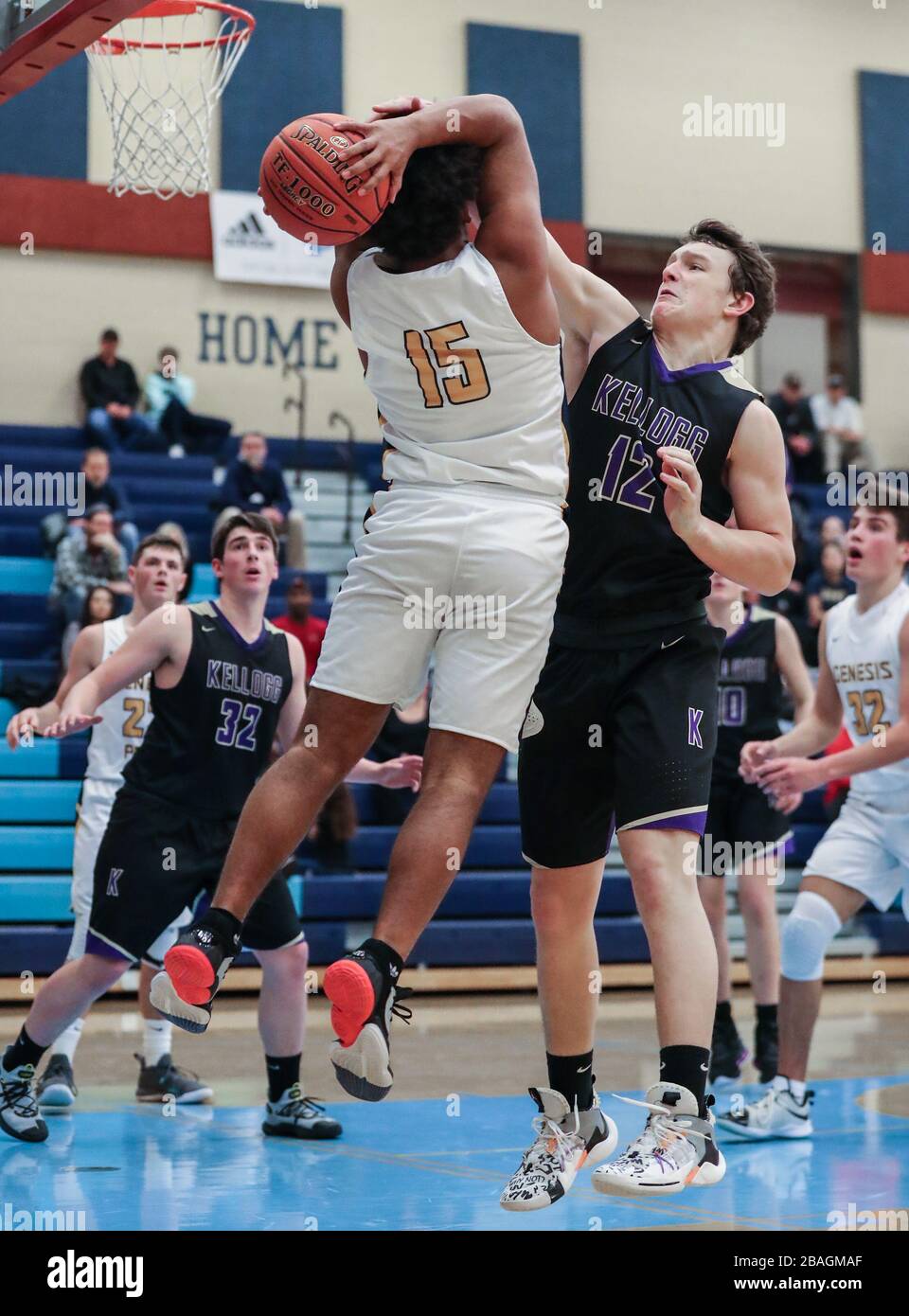 Basketball action with Genesis Prep vs Kellogg High School in Rockford ...