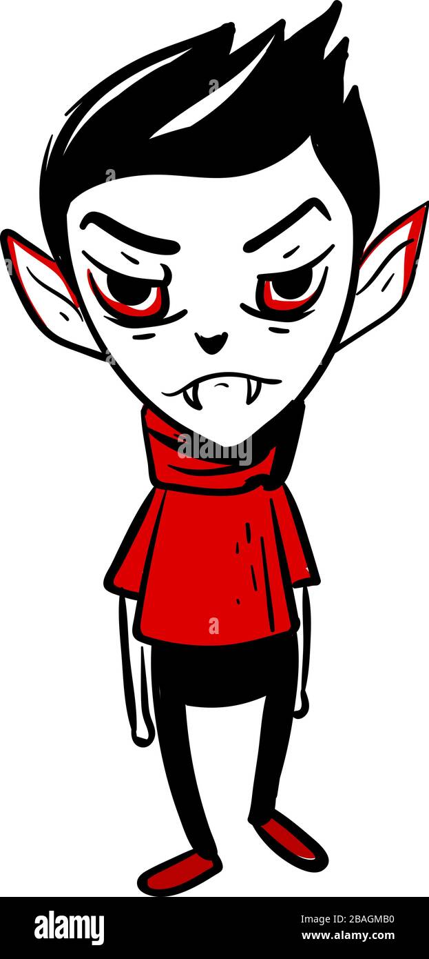 Angry vampire, illustration, vector on white background Stock Vector ...