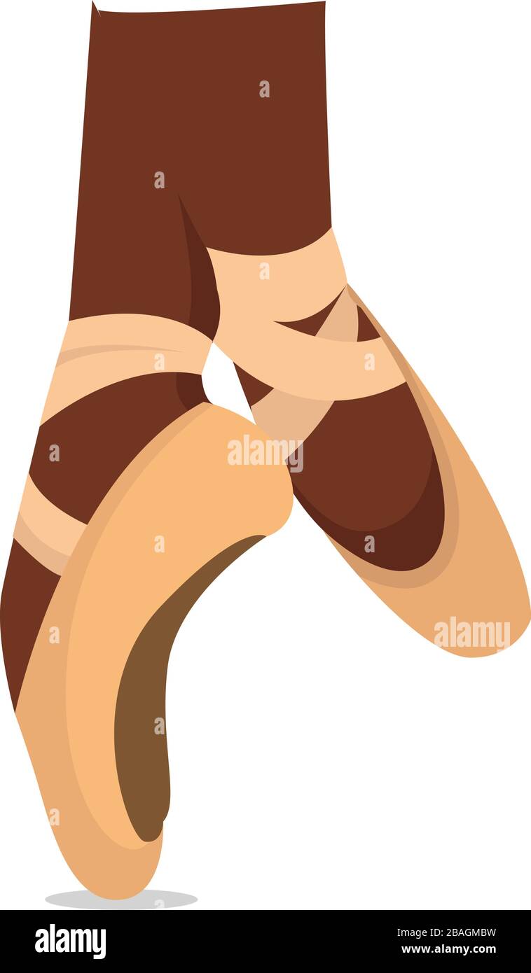 Ballet foot, illustration, vector on white background Stock Vector ...