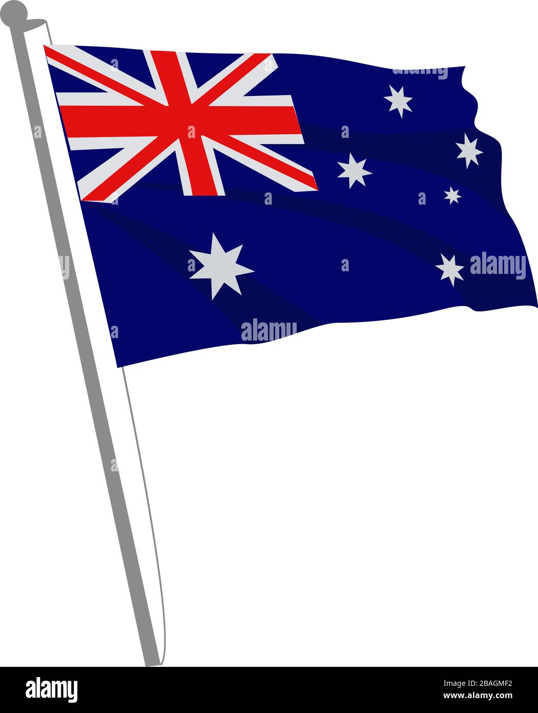 Australian flag, illustration, vector on white background Stock Vector ...