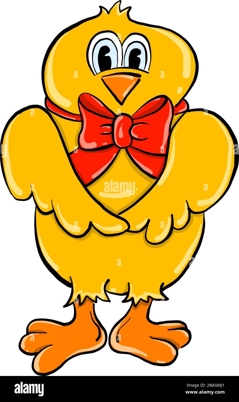 Big yellow chicken, illustration, vector on white background Stock ...
