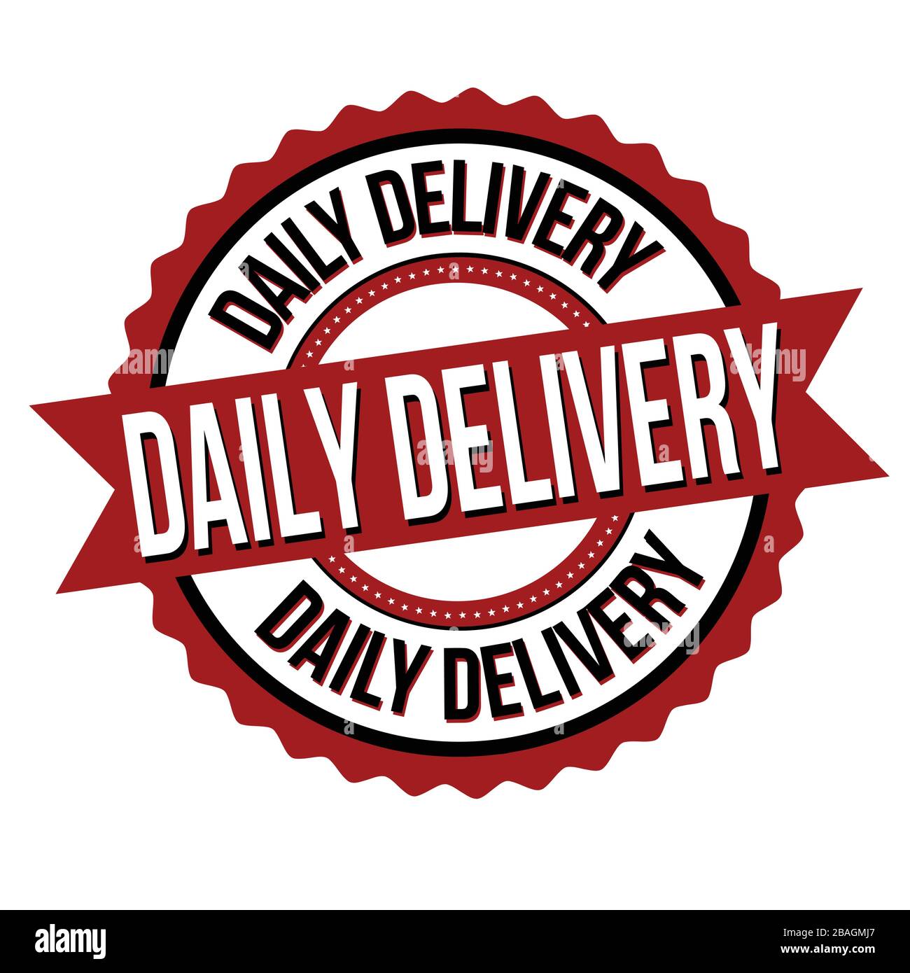 Daily delivery label or sticker on white background, vector ...