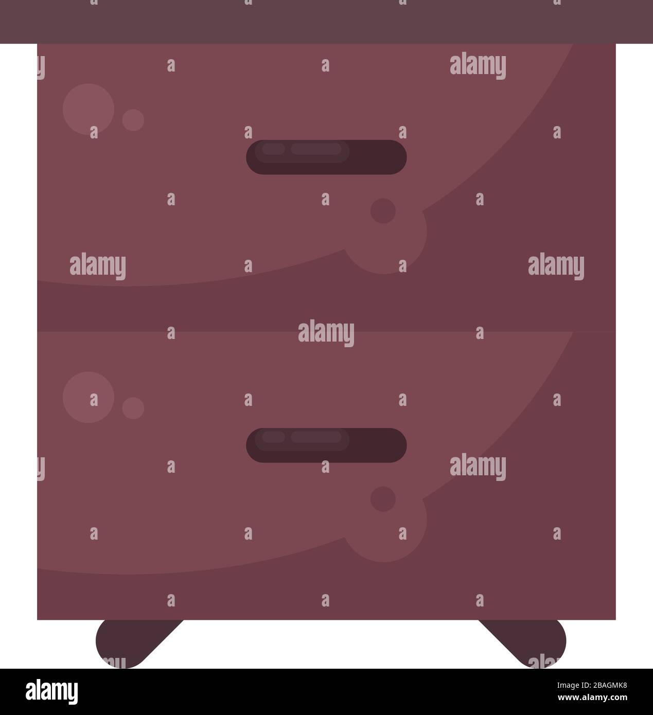 Wooden bedside table, illustration, vector on white background Stock ...