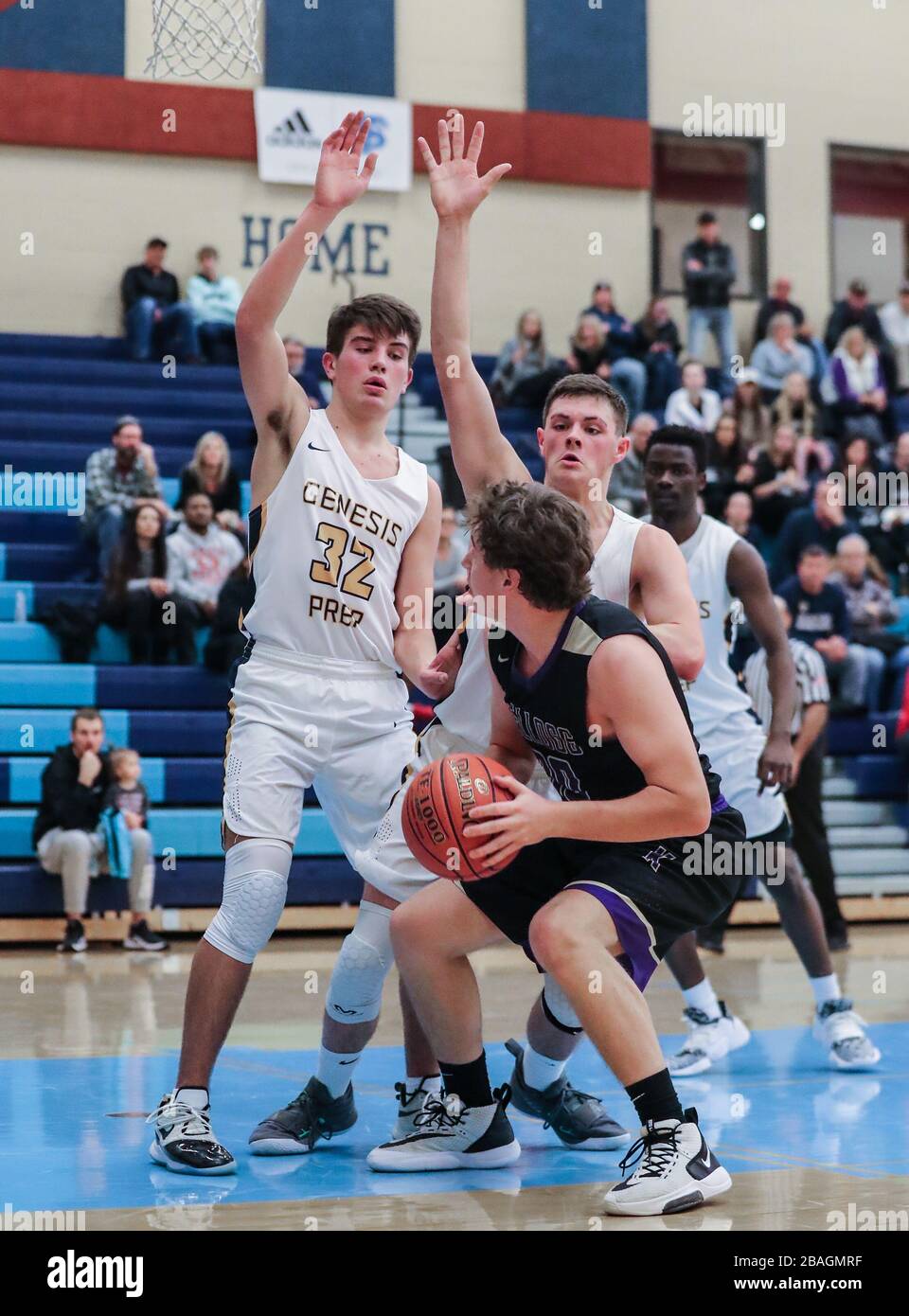 Basketball action with Genesis Prep vs Kellogg High School in Rockford ...