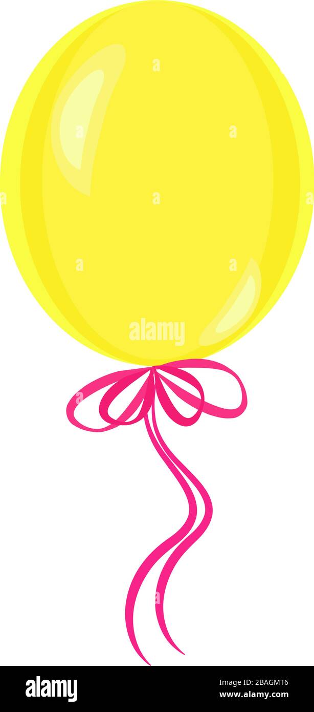 Yellow balloon, illustration, vector on white background Stock Vector ...