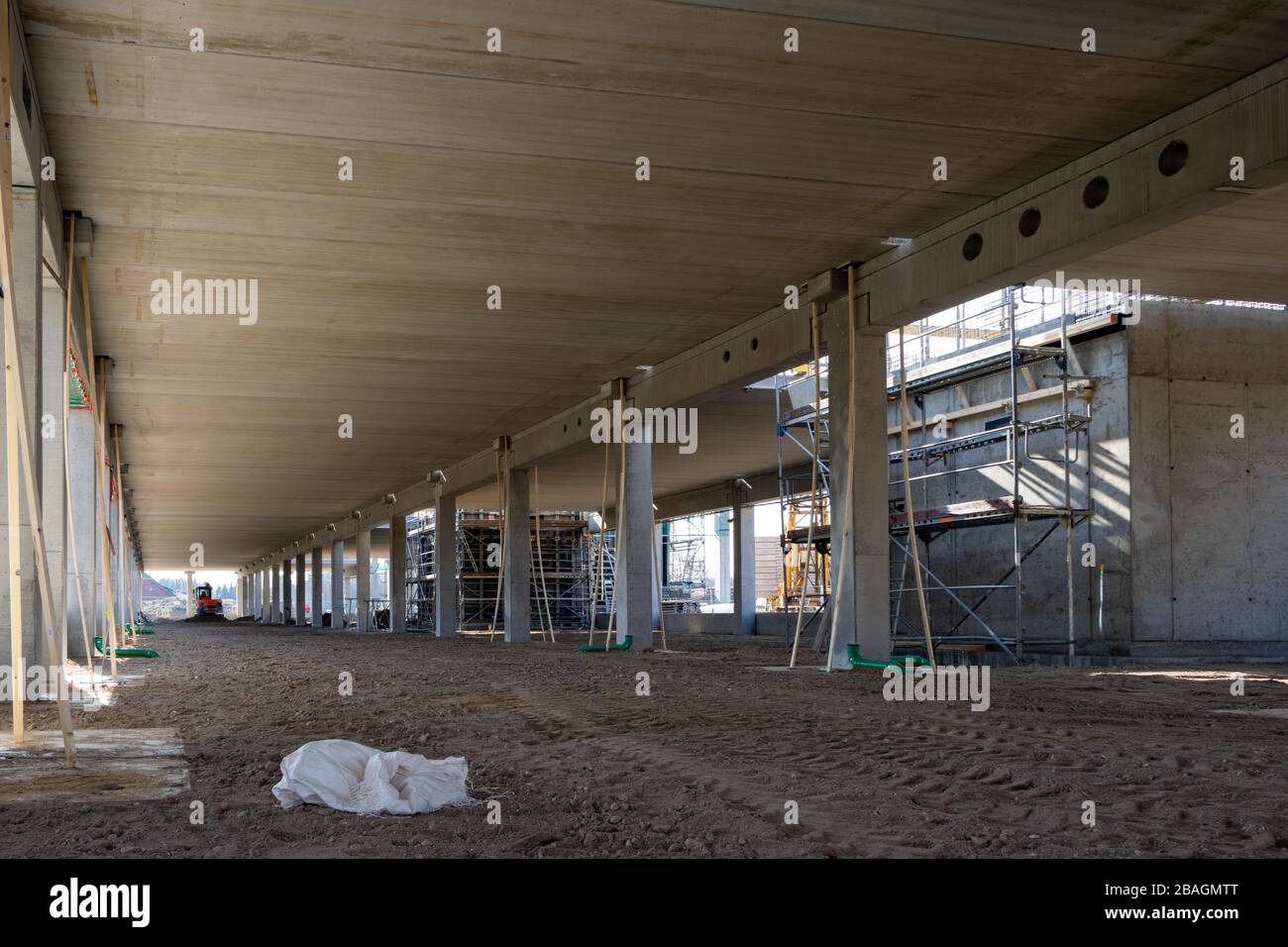 a huge company building is erected on a large construction site Stock ...