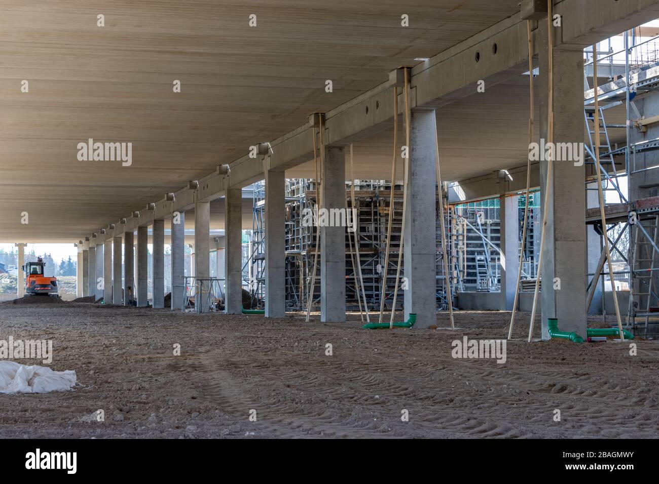 a huge company building is erected on a large construction site Stock ...