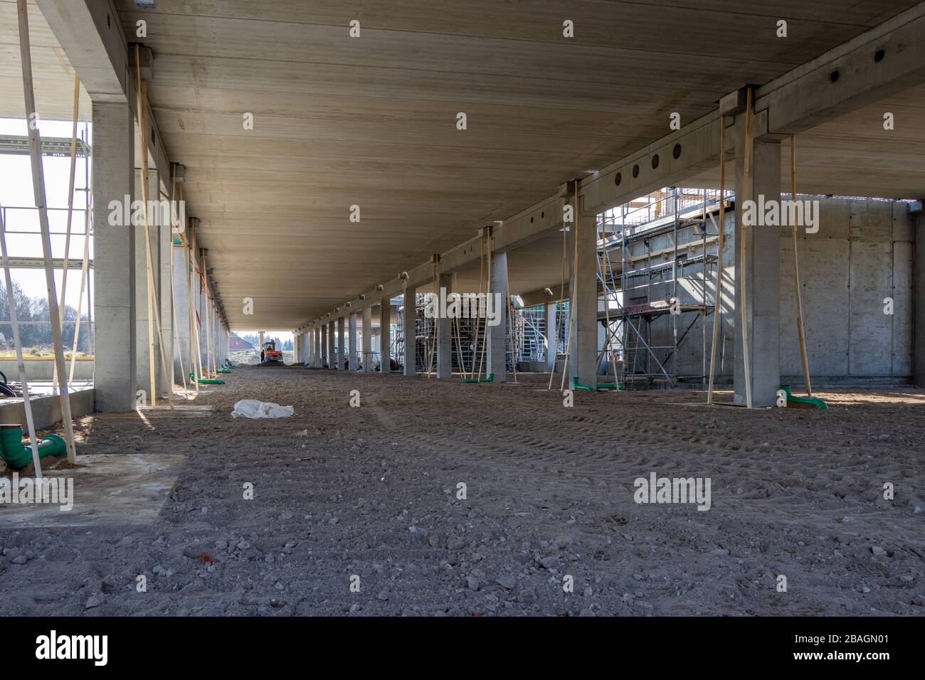 a huge company building is erected on a large construction site Stock ...