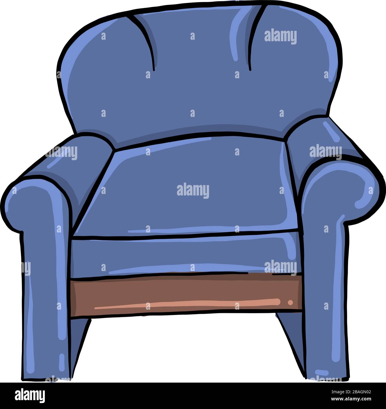 Blue armchair, illustration, vector on white background Stock Vector ...