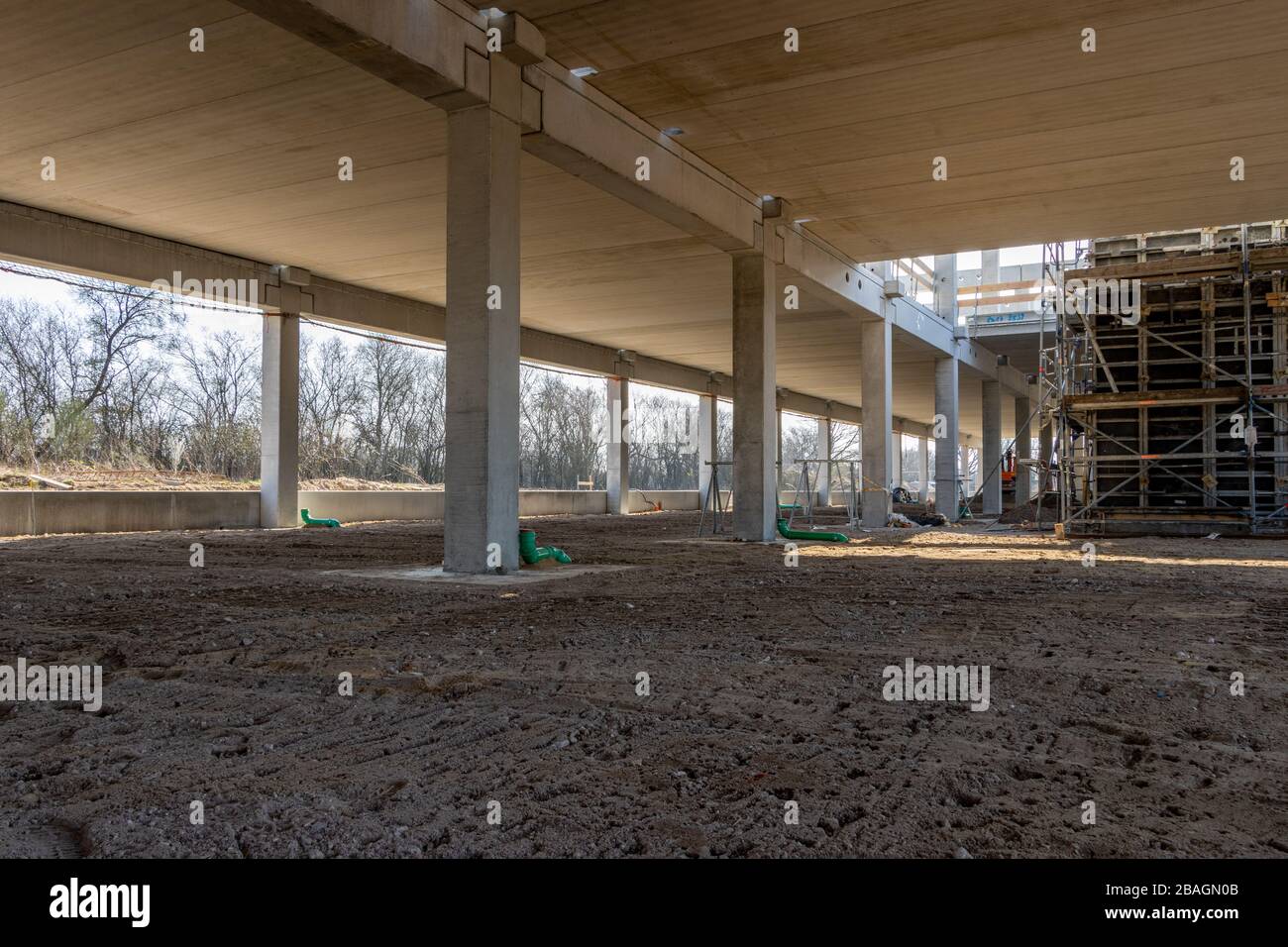 a huge company building is erected on a large construction site Stock ...