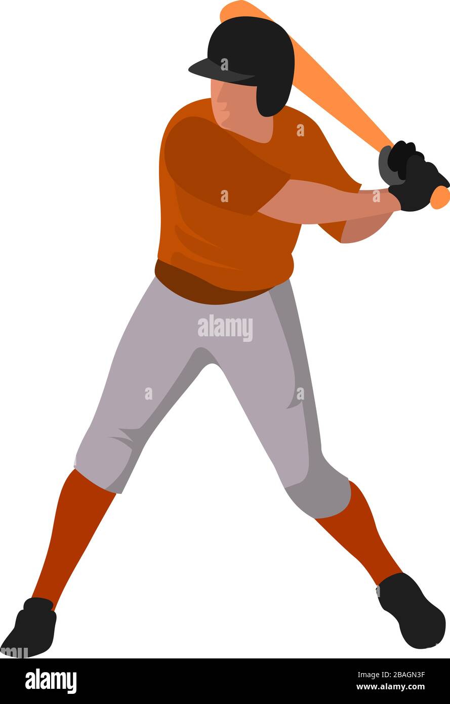 Baseball player, illustration, vector on white background Stock Vector ...