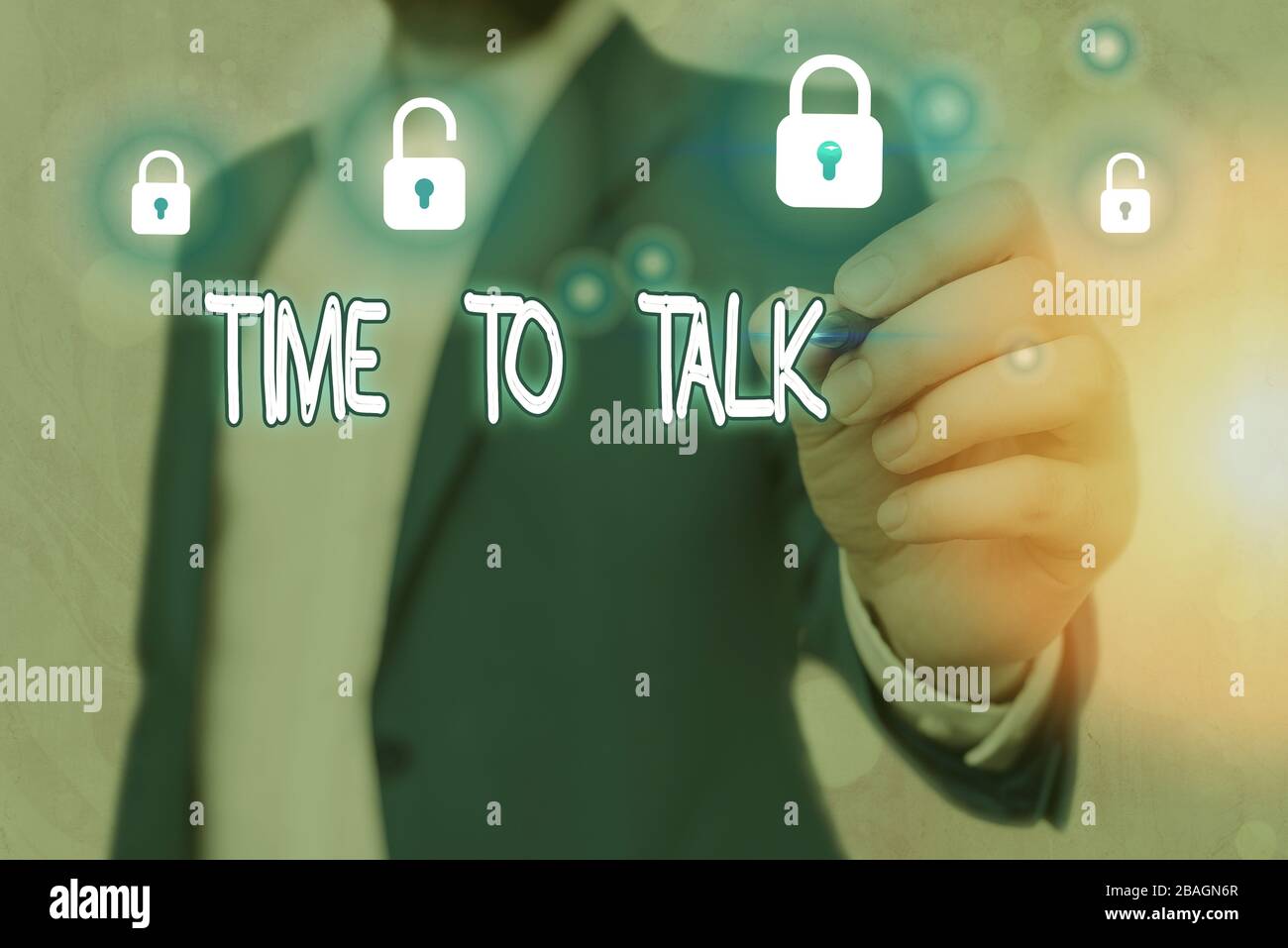 Text sign showing Time To Talk. Business photo text to discuss with the ...