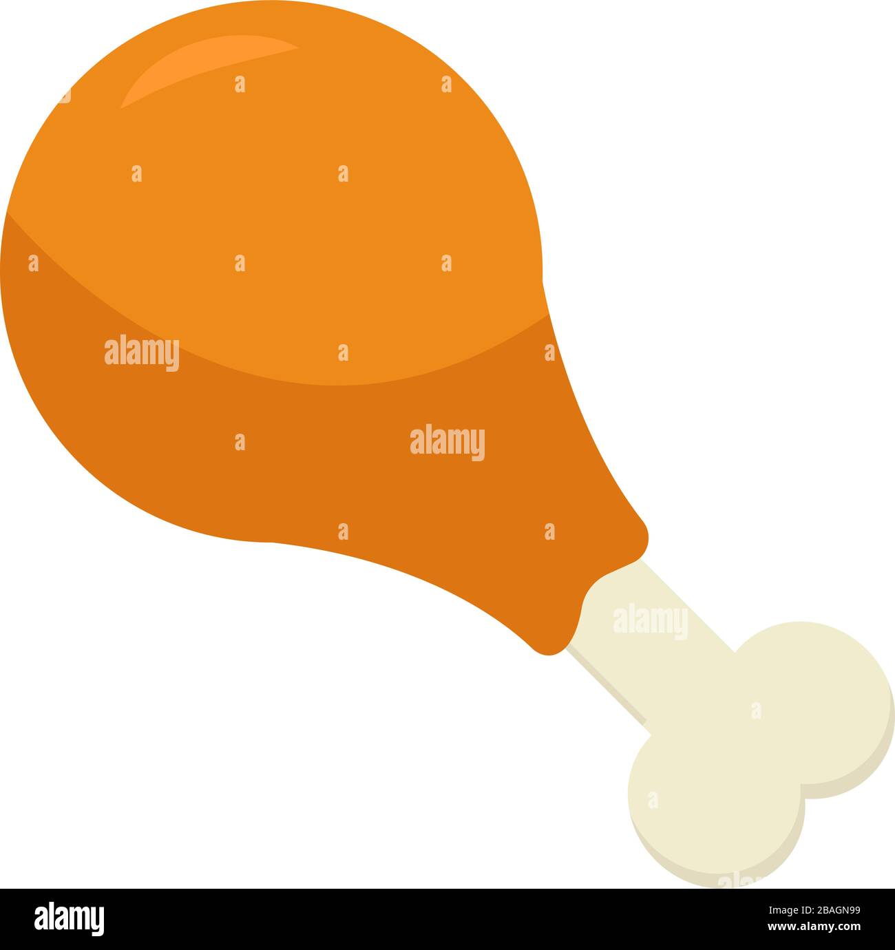 Chicken leg, illustration, vector on white background Stock Vector ...