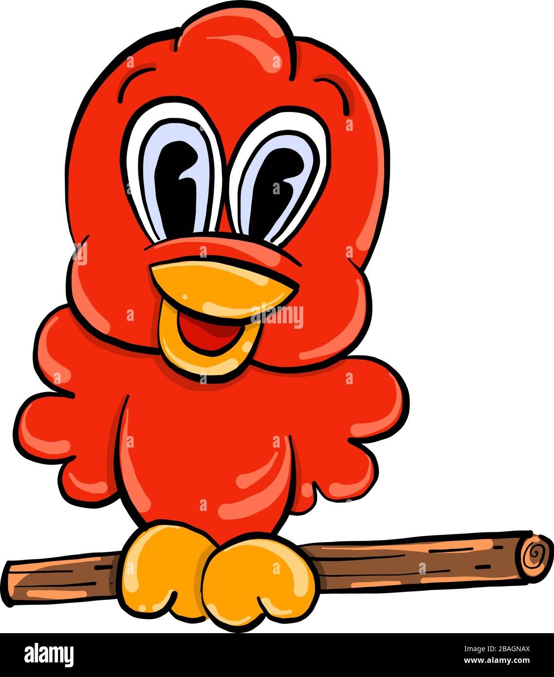 Red bird, illustration, vector on white background Stock Vector Image ...