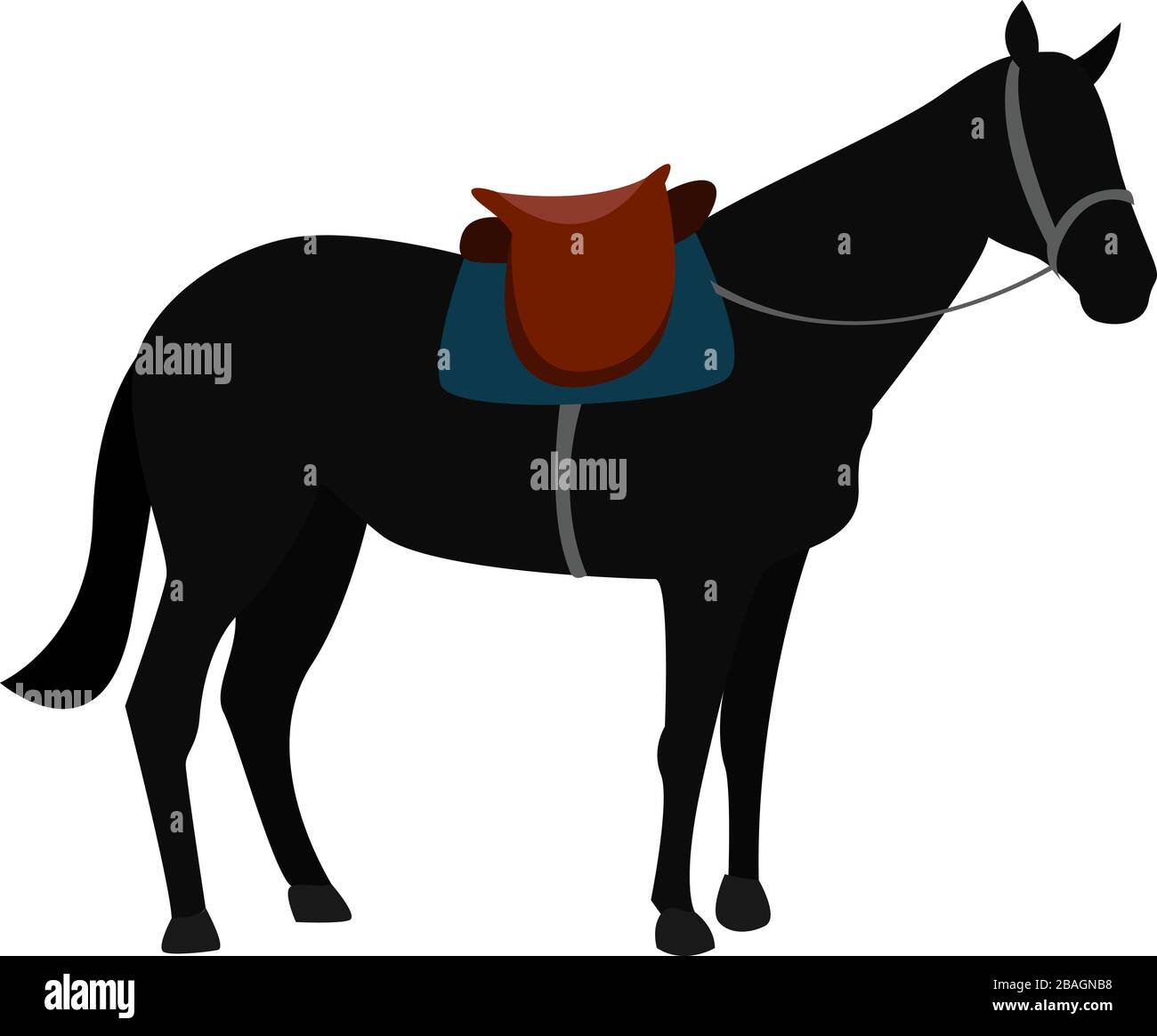 Black horse, illustration, vector on white background Stock Vector ...