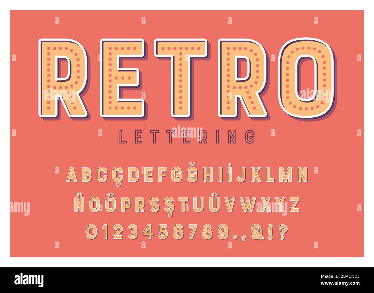 retro lettering vector Stock Vector Image & Art - Alamy