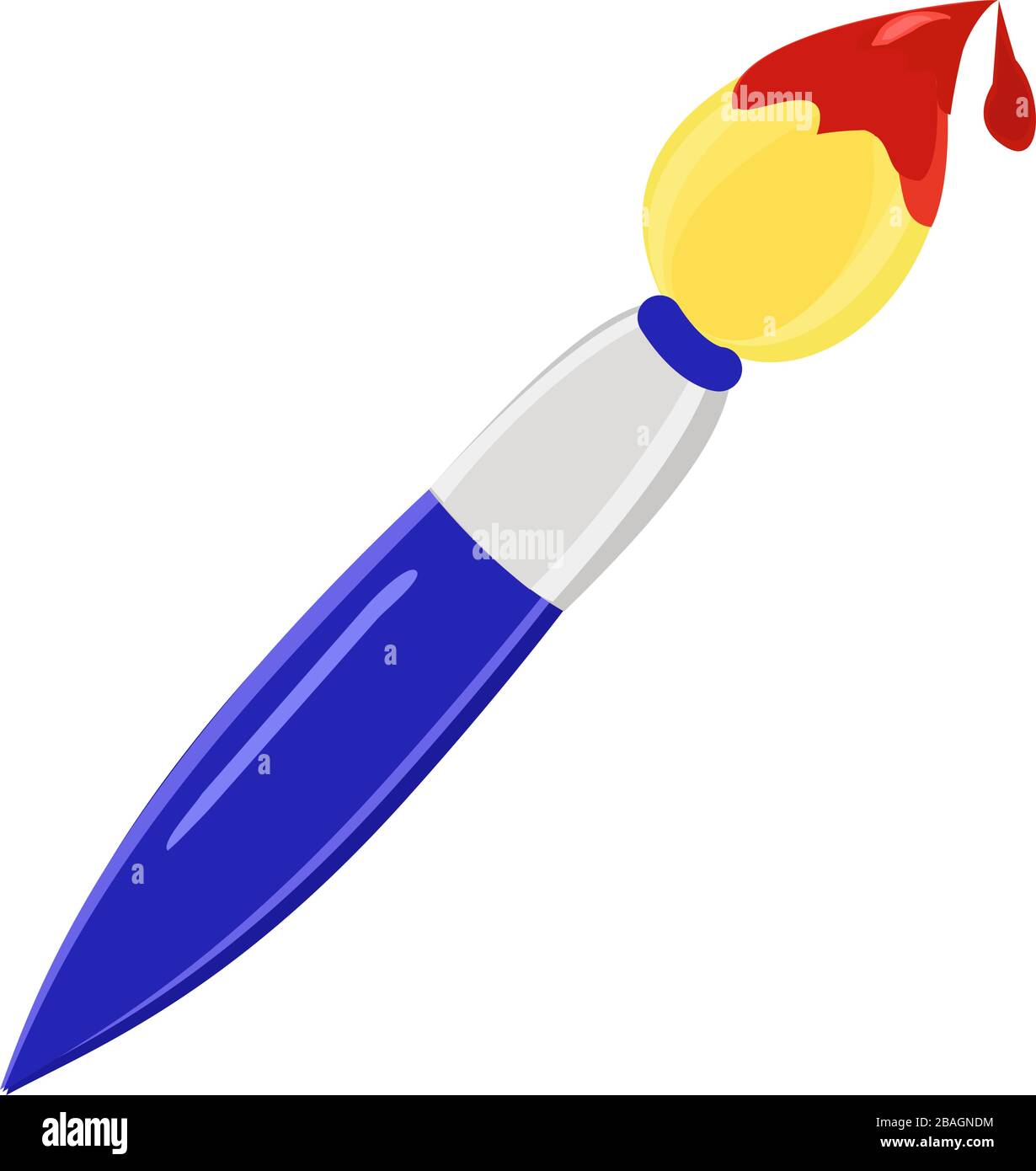 Blue paintbrush, illustration, vector on white background Stock Vector ...