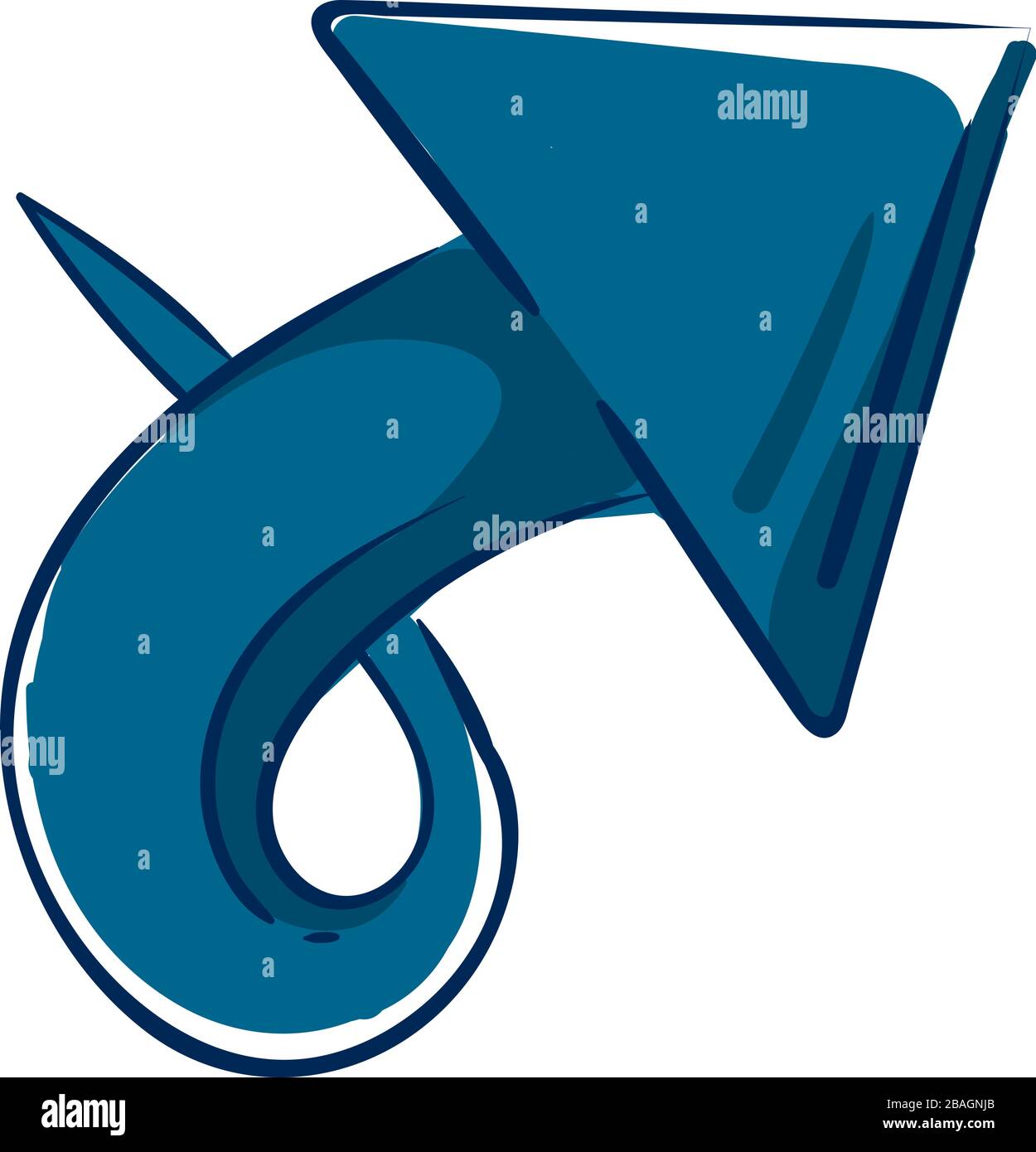 Blue arrow, illustration, vector on white background Stock Vector Image ...