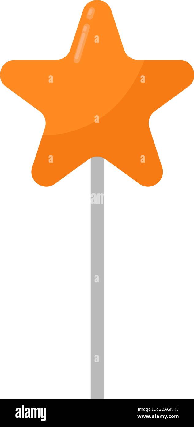 Star on a stick, illustration, vector on white background Stock Vector ...