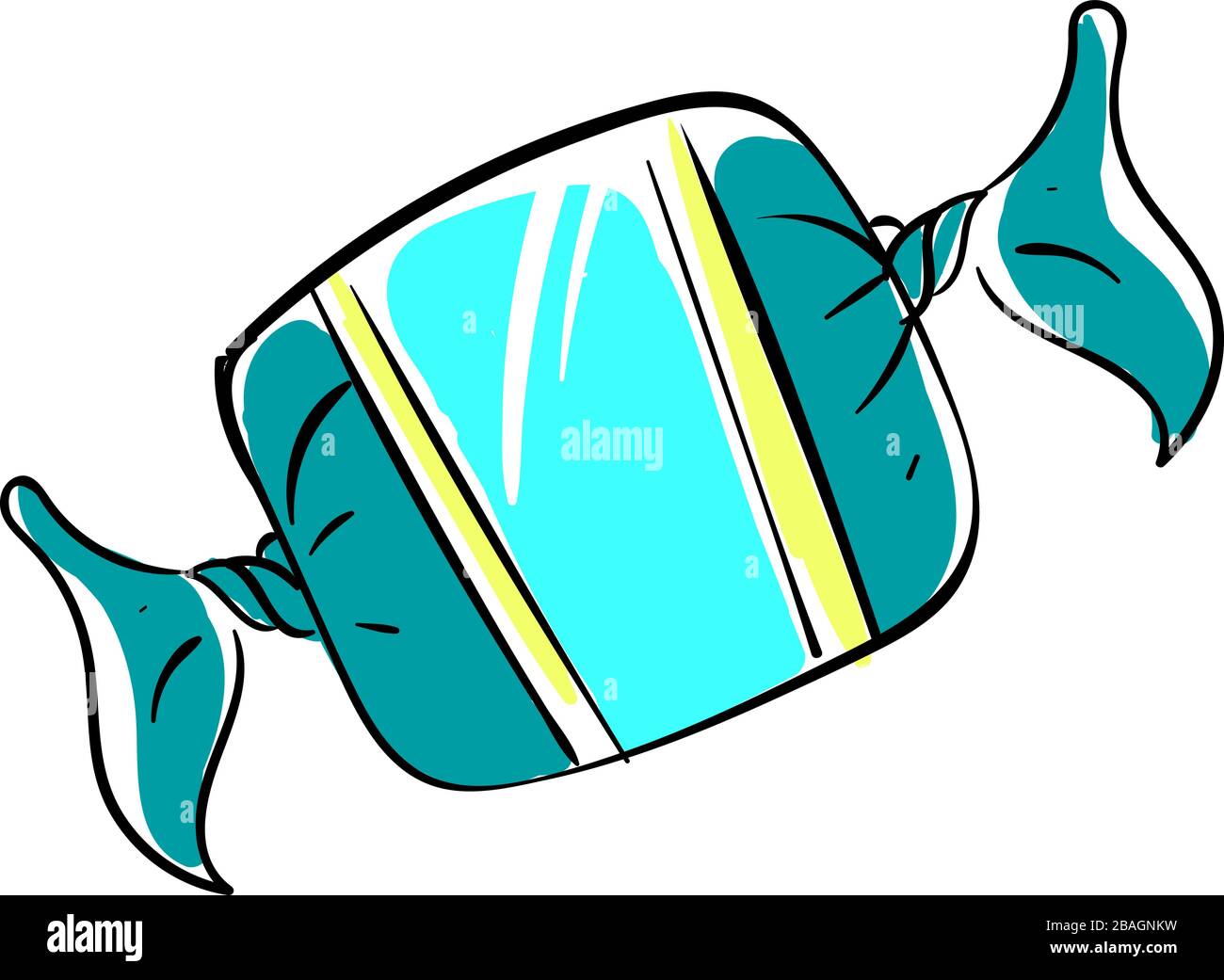 Blue square candy, illustration, vector on white background Stock ...