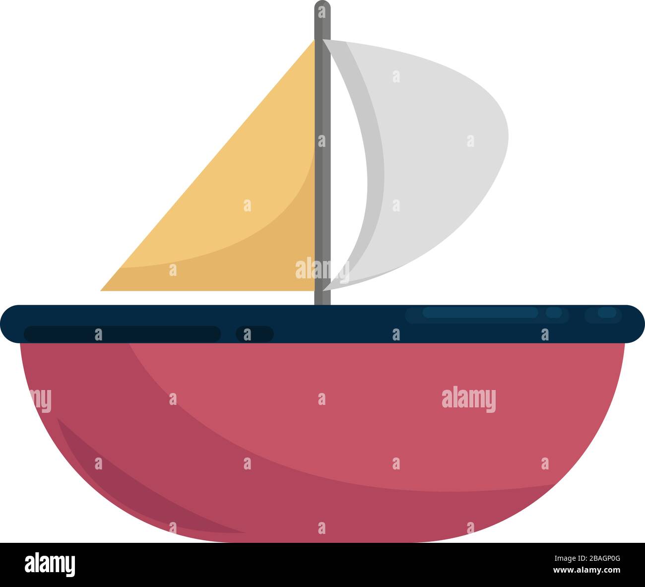 Pink boat, illustration, vector on white background Stock Vector Image ...