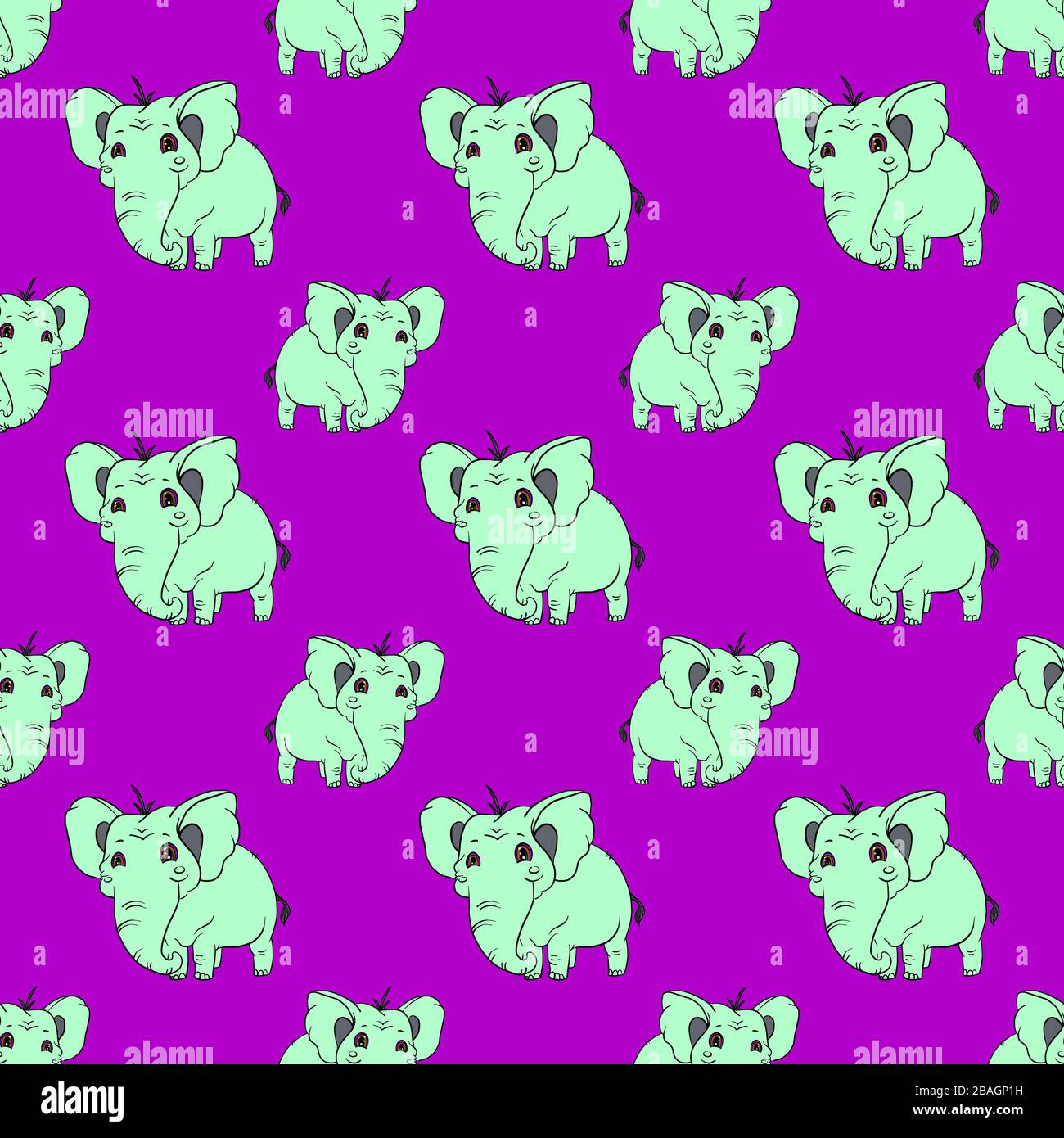 Elephant pattern, illustration, vector on white background Stock Vector ...