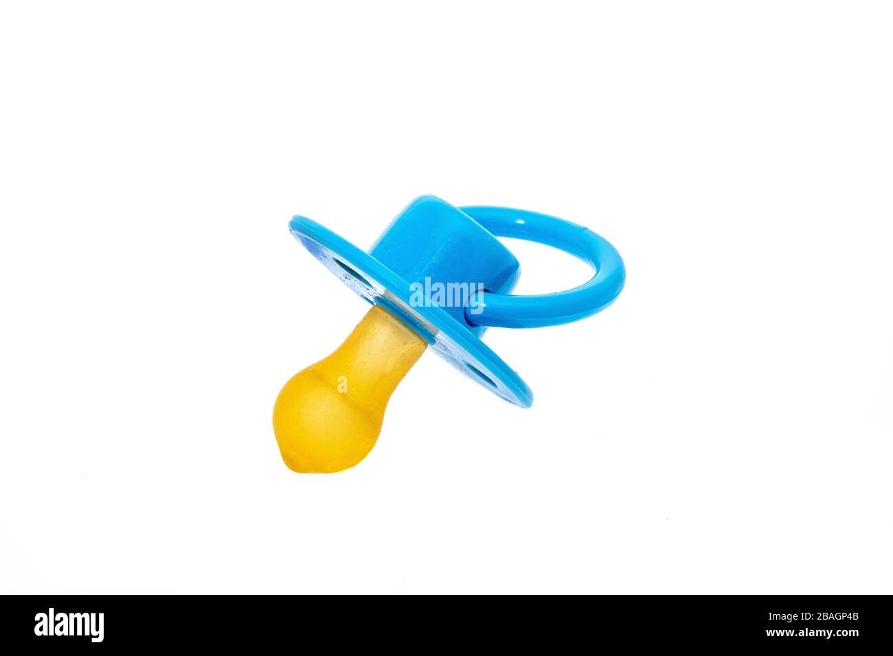 Babys blue dummy or pacifier - white background Stock Photo - Alamy