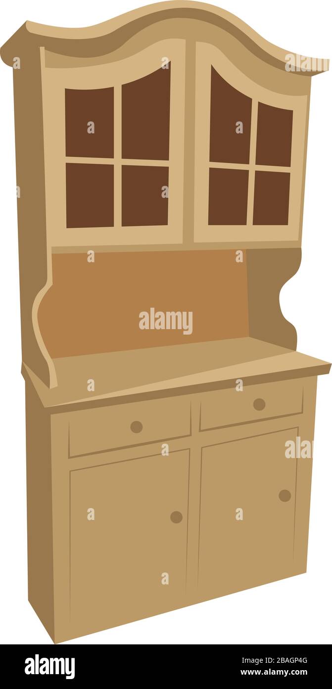 Brown buffet, illustration, vector on white background Stock Vector ...