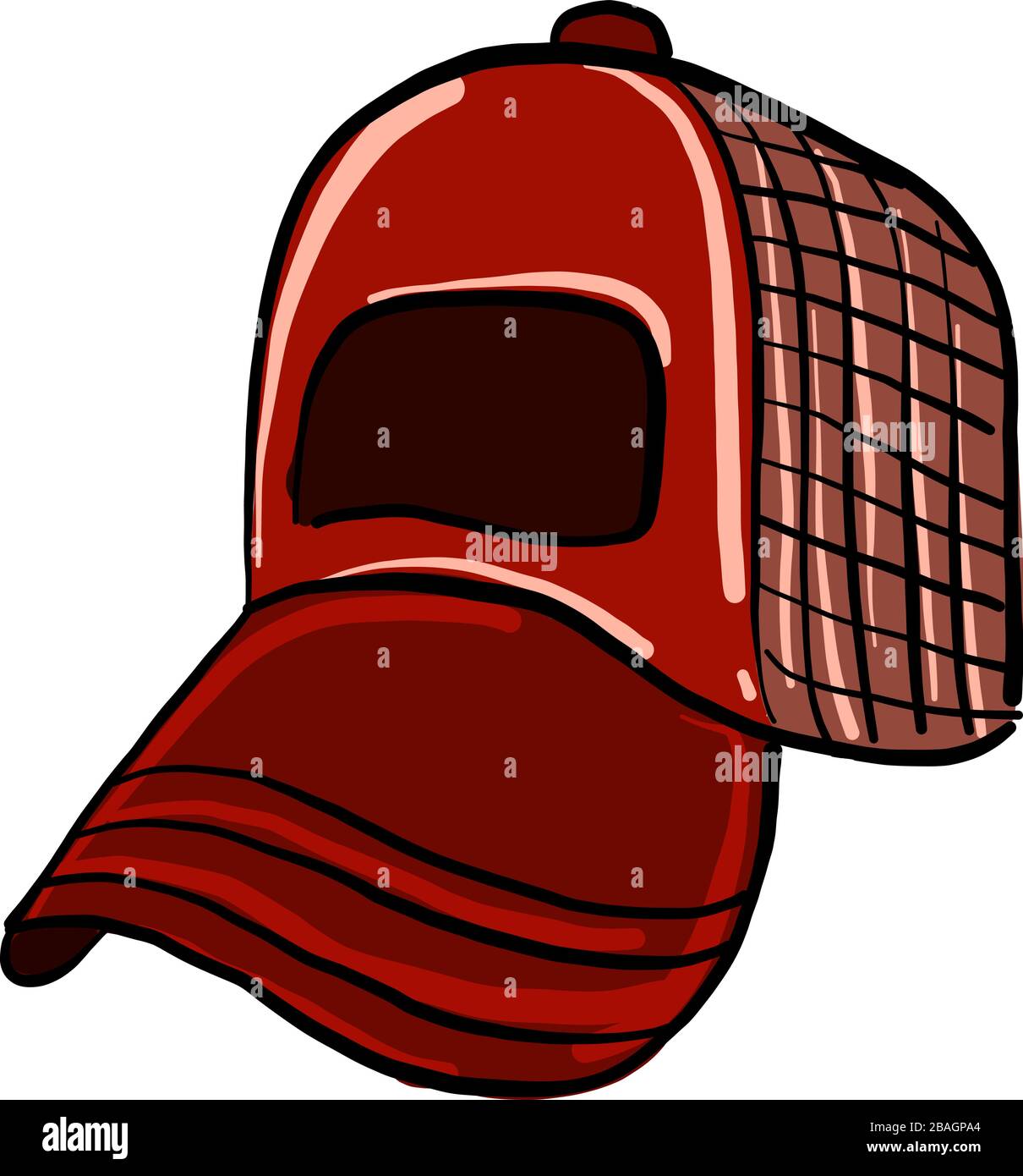 Red cap, illustration, vector on white background Stock Vector Image ...