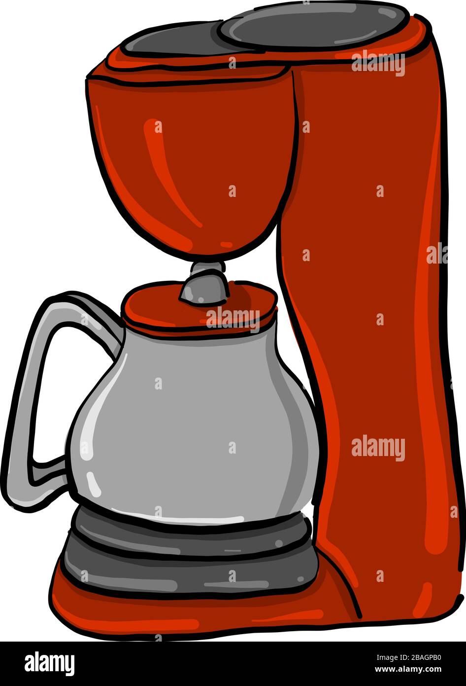 Coffee machine, illustration, vector on white background Stock Vector ...