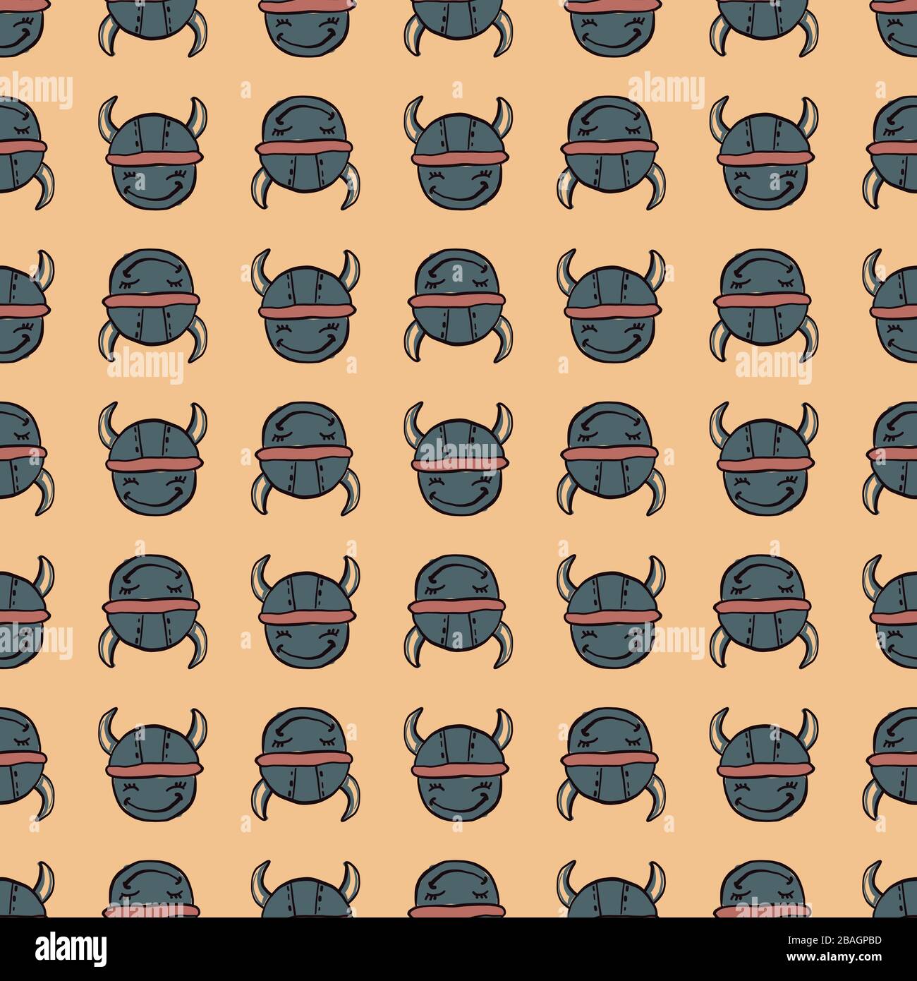 Viking head pattern, illustration, vector on white background Stock ...