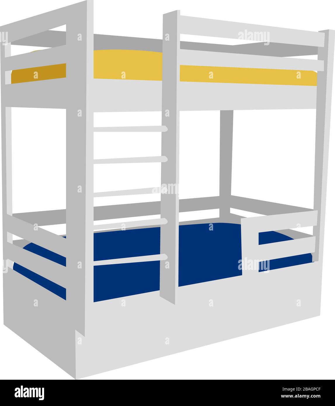 Bunk bed, illustration, vector on white background Stock Vector Image ...