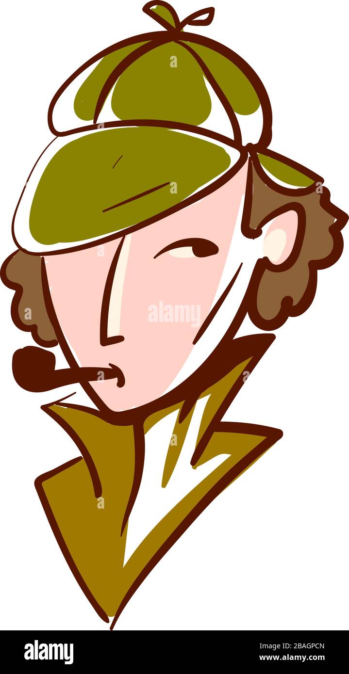 Female detective, illustration, vector on white background Stock Vector ...