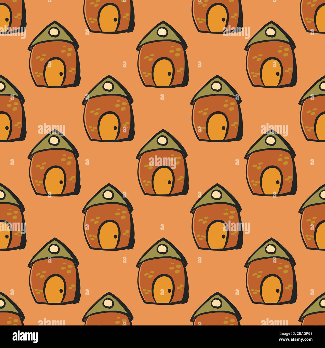 Carrot house pattern, illustration, vector on white background Stock ...