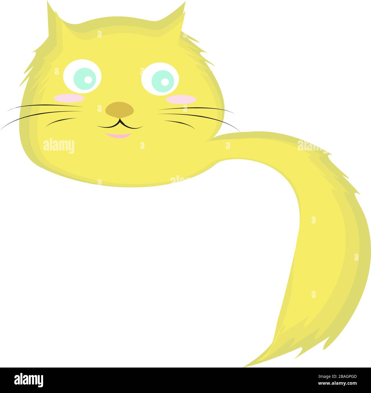 Yellow cat, illustration, vector on white background Stock Vector Image ...