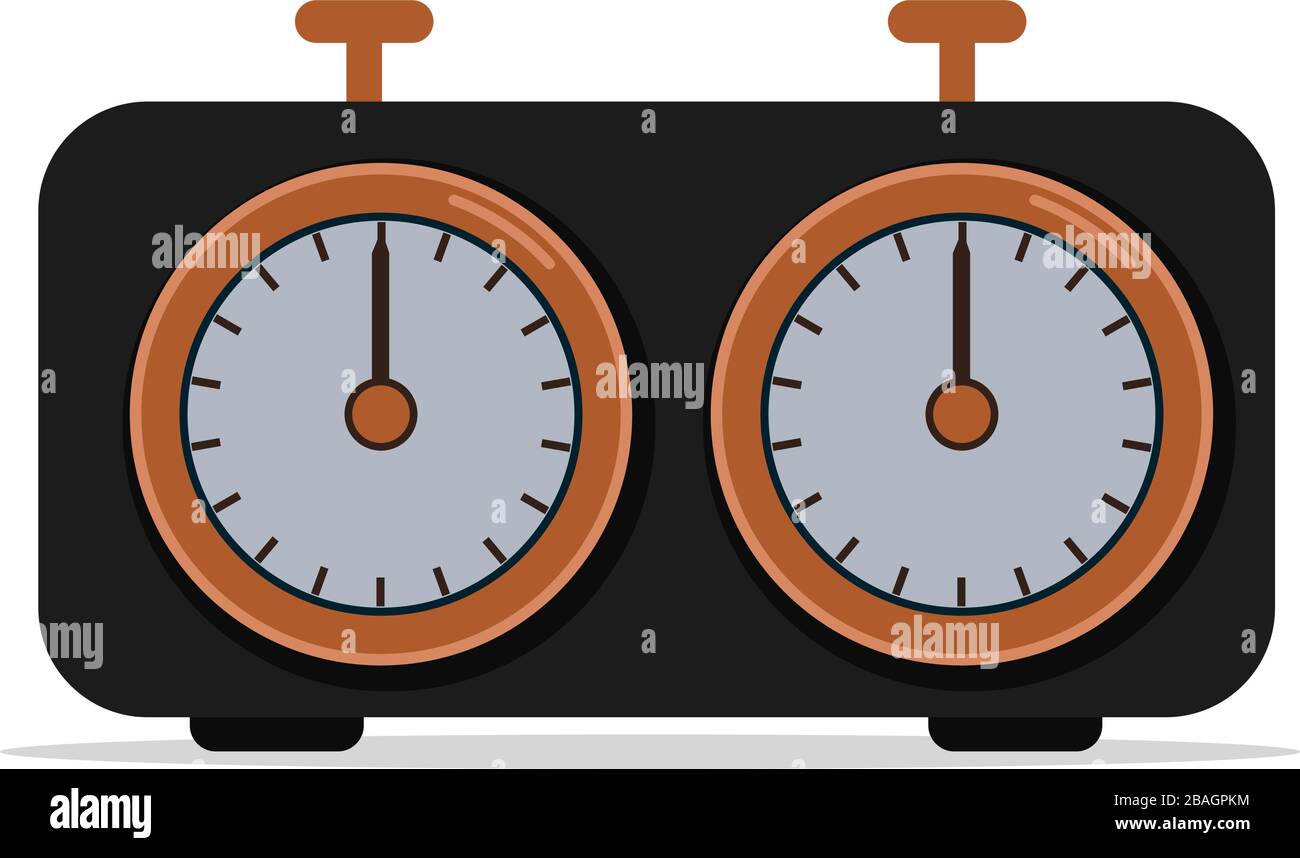 Chess clock, illustration, vector on white background Stock Vector ...