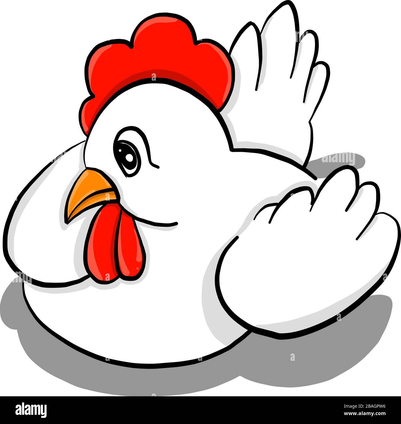 White chicken, illustration, vector on white background Stock Vector ...