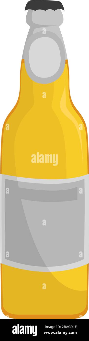 Cider in bottle, illustration, vector on white background Stock Vector ...