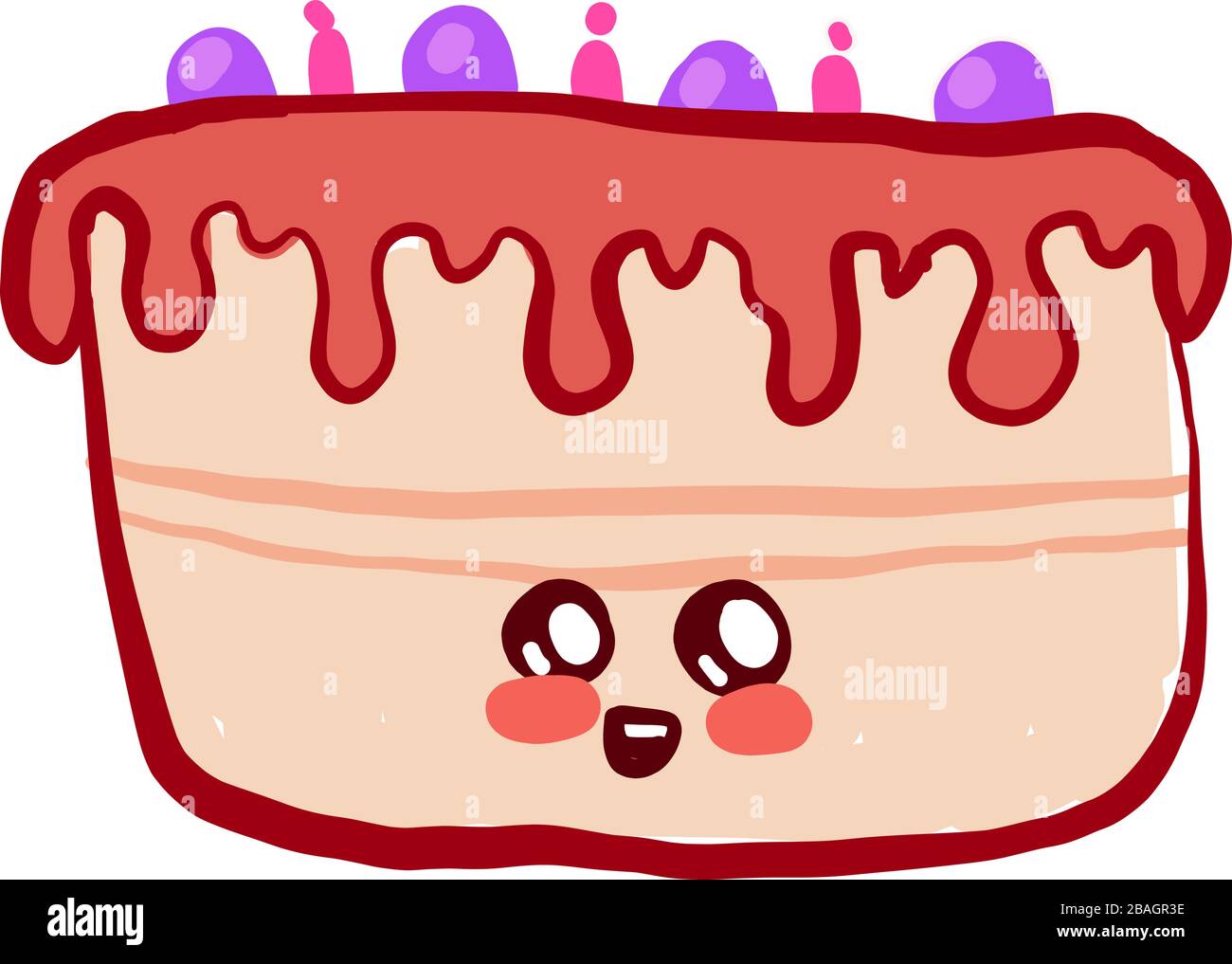Cute cake, illustration, vector on white background Stock Vector Image ...